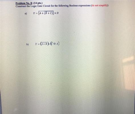 Solved Problem No 7 14 Pts Derive The Boolean Chegg Com