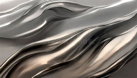 A Close Up Of Abstract Metallic Waves Flowing Seamlessly Creating A Futuristic And Sleek Visual
