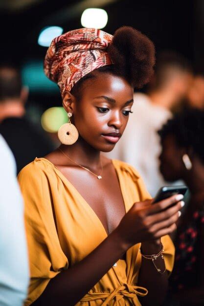 Premium Ai Image Shot Of A Young Woman Using Her Cellphone At An