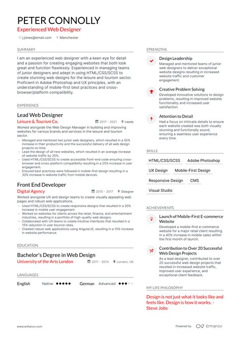 3 Web Designer CV Examples For 2023
