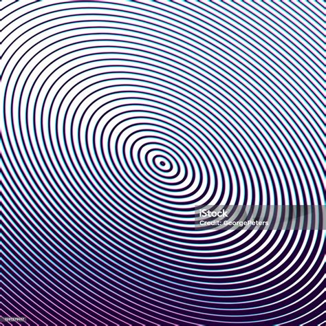 Concentric Circles Abstract Background With Glitch Technique Stock
