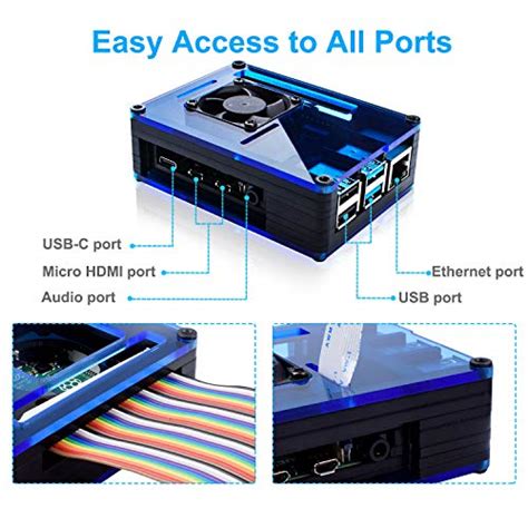 miuzei raspberry pi 4 case with fan cooling pi 4 case with 4 pcs