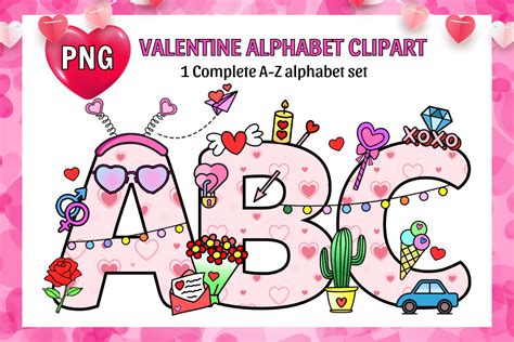 Valentine Alphabet Bundle Graphic By Kalilaart Creative Fabrica