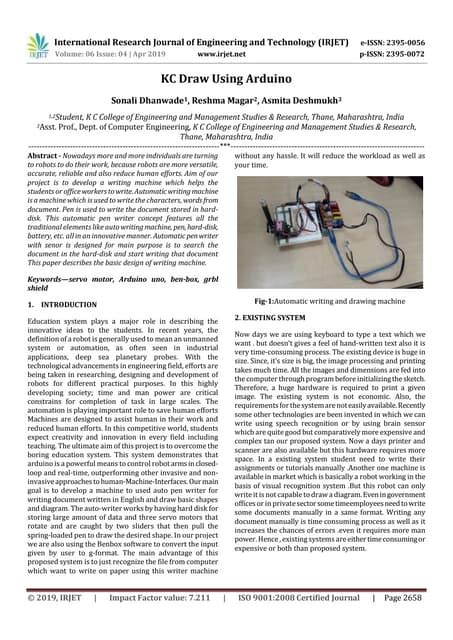 Irjet Kc Draw Using Arduino Pdf