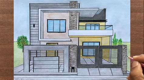 How To Draw A Modern House In One Point Perspective Line Art Series