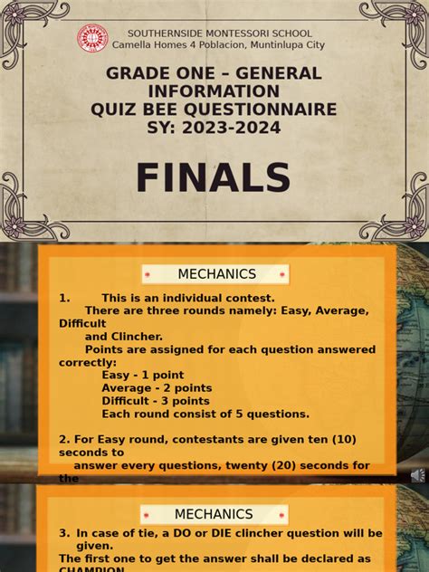 Quiz Bee G1 Ppt Pdf