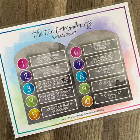 Ten Commandments Puzzle Etsy