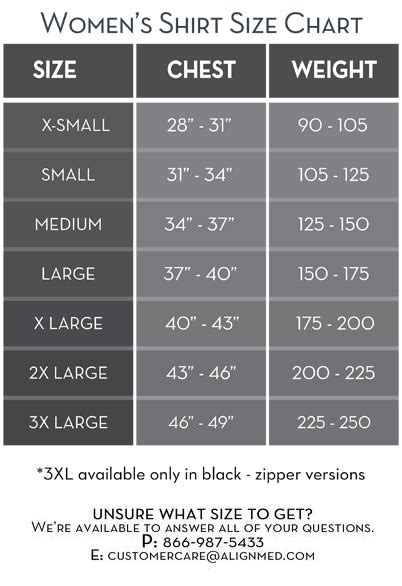 Women Shirt Size Chart Size Chart Merino Tech