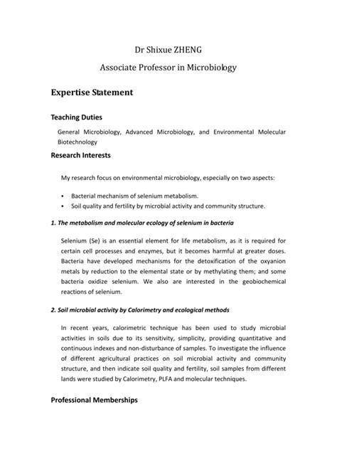 Expertise Statement
