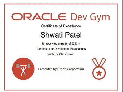 Oracle Database Sql Plsql Professionalgrowth Achievement Shwati