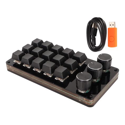 mini custom keypad 15 keys 3 knobs programmable blue switch hot swappable programming macro