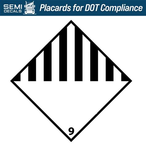 Hazard Class 9 Miscellaneous Hazardous Materials Placard Semi Decals