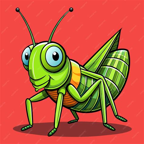 Premium Vector Adorable Grasshopper Character Design For Social Media