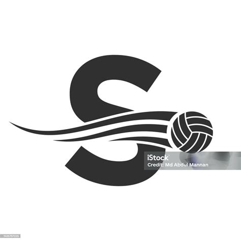 편지 S 배구 로고 디자인 발리 볼 클럽 기호 벡터 템플릿 배구 사인 템플릿 Championship에 대한 스톡 벡터 아트 및 기타 이미지 Championship