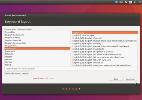 Keyboard Layout Ubuntu Installation