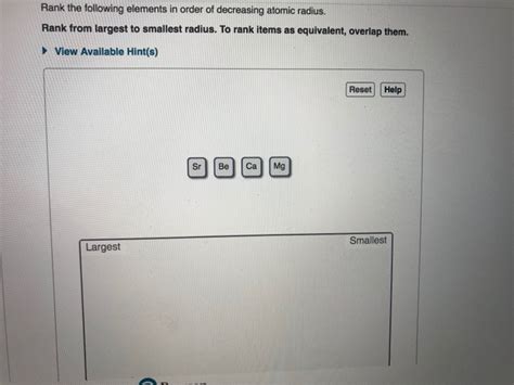Solved Rank The Following Elements In Order Of Decreasing