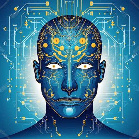 Синяя иллюстрация об искусственном интеллекте и полупроводниках