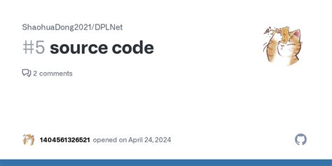 Source Code · Issue 5 · Shaohuadong2021dplnet · Github