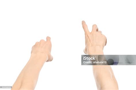 Gestures Topic Human Hand Gestures Showing Firstperson View Isolated On