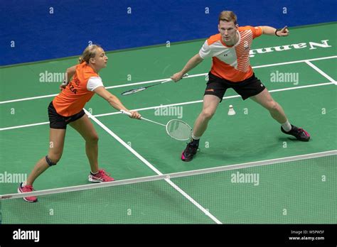 Robin Tabeling And Selena Piek Of Netherlands Return A Shot To Ronan Labar And Anne Tran Of