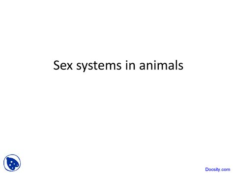 Sex Systems In Animals Fundametnals Of Biology Lecture Slides Docsity