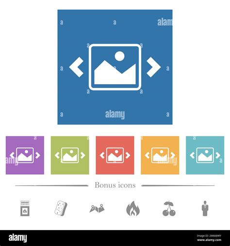 Image Slideshow Flat White Icons In Square Backgrounds 6 Bonus Icons Included Stock Vector