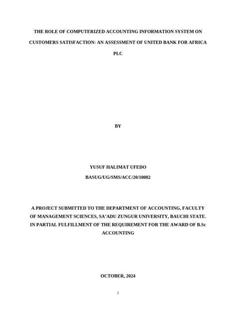 Yusuf Halimat Ufedo Reseach Project Pdf Banks Questionnaire