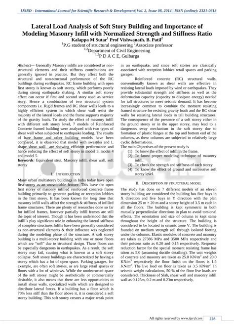 Pdf Lateral Load Analysis Of Soft Story Building And Importance Of