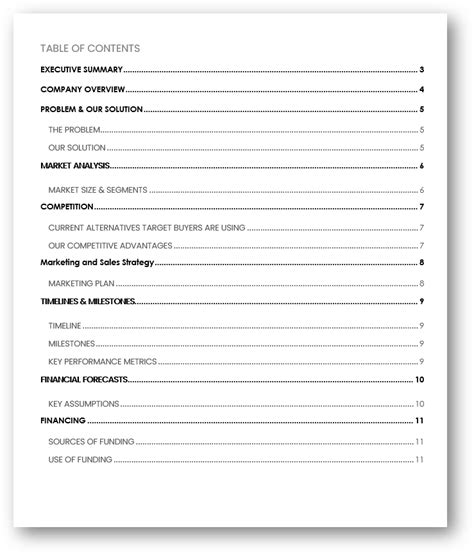 Simple Business Plan Word Template High Quality Templates