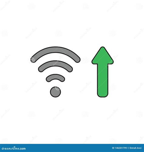 Vector Icon Concept Of Wifi Wireless Symbol With Arrow Moving Up Symbolizing High Speed Internet