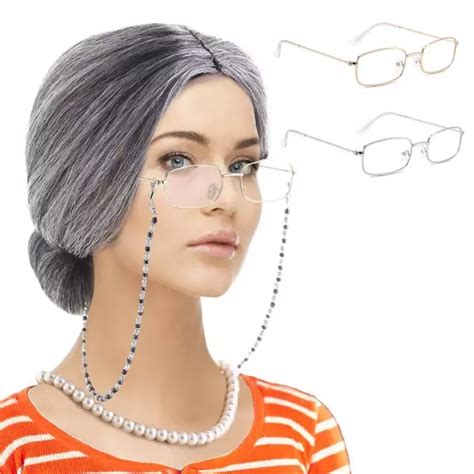 Old Person Costume Glasses Rectangular Fake Eyeglasses Old Lady Glasses
