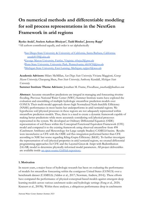 PDF Chapter 2 On Numerical Methods And Differentiable Modeling For Soil Process