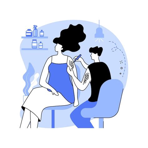 문신 절연 만화 벡터 일러스트 프리미엄 벡터