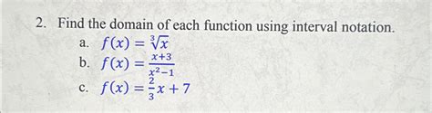 Find The Domain Of Each Function Using Interval