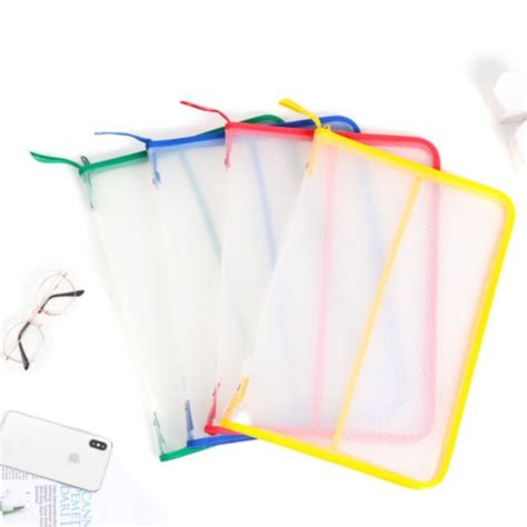 Map Sleting Jaring Folio Zipper Map Jala Plastik Tas Resleting F4 Dokument Lazada Indonesia