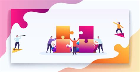 Collaborative Puzzle Team Royalty Free Vector Vectorstock