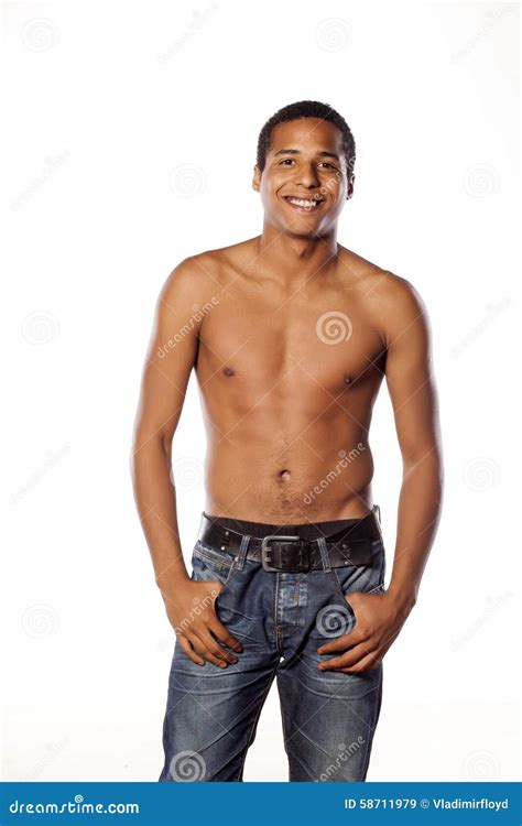 Halb Nackter Mann Stockbild Bild Von Attraktiv L Cheln