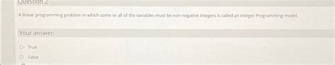 solved question 2a linear programming problem in which some