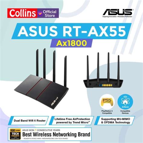 Promo Asus Rt Ax Ax Dual Band Wifi Wireless Router With Aimesh Diskon Di Seller