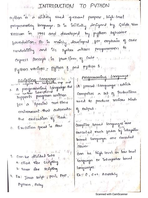 Python Notes Pdf