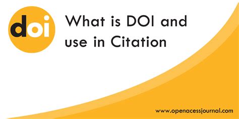 What Is DOI And Use In Citations 2022 Open Access Journals