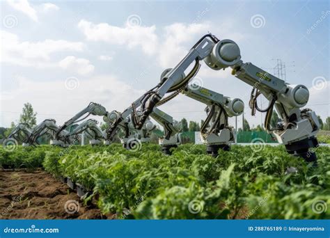 Robotics And Artificial Intelligence For Agriculture Autonomous Agriculture Robots Stock Image