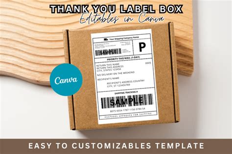 Editable Shipping Label Template Canva Graphic By Foliedesign · Creative Fabrica