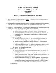 Assignment Guidelines EBP Project Part Docx SOWK Social Work Research
