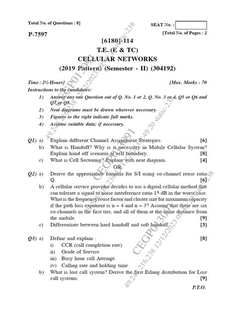 Cn Question Paper Pdf Cellular Network Physical Layer Protocols