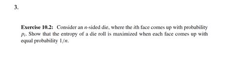 Solved Exercise 102 Consider An N Sided Die Where The I