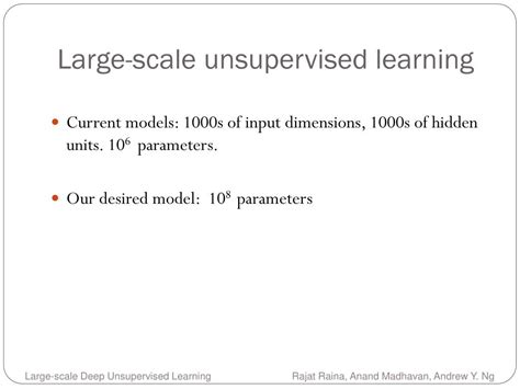 PPT Large Scale Deep Unsupervised Learning Using Graphics Processors PowerPoint Presentation