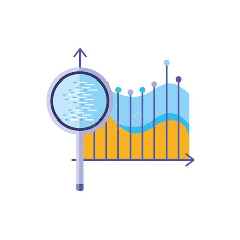 statistical graphics with search magnifying glass stock illustration illustration of elements