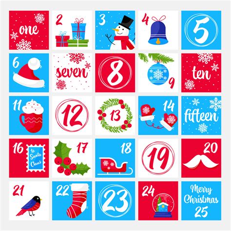 Christmas Advent Calendar With Numbers For Counting Down The December Days Until Celebration Christmas Advent Calendar With Numbers For Counting Down The December Days Until Celebration