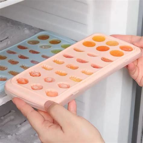 24 그리드 과일 파인애플 수박 아이스 큐브 금형 실리콘 메이커 아이스 트레이 금형 여름용 뚜껑이 있는 재사용 가능한 식품 등급 Diy 도구 Aliexpress